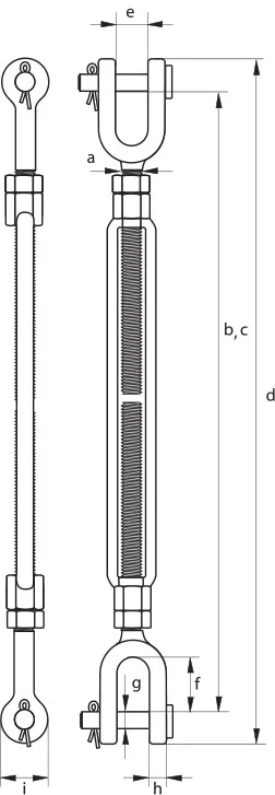 Turnbuckles Jaw/Jaw with cotter pin | CERTEX Svenska