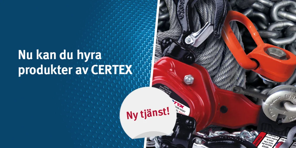 Hyr lyftredskap av CERTEX | CERTEX Svenska
